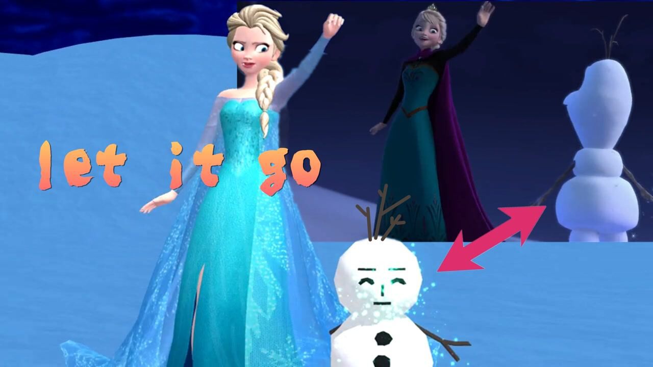 冰雪奇缘MMD：艾莎“变装后”重演《let it go》，对比原版神同步_腾讯视频