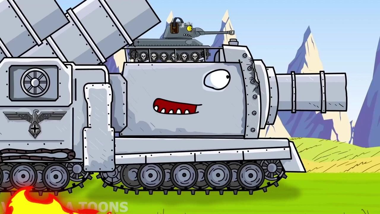 【坦克世界动画】超级KV99坦克大战莫迪44巨型坦克，最终kv99干掉莫迪44赢得胜利_腾讯视频