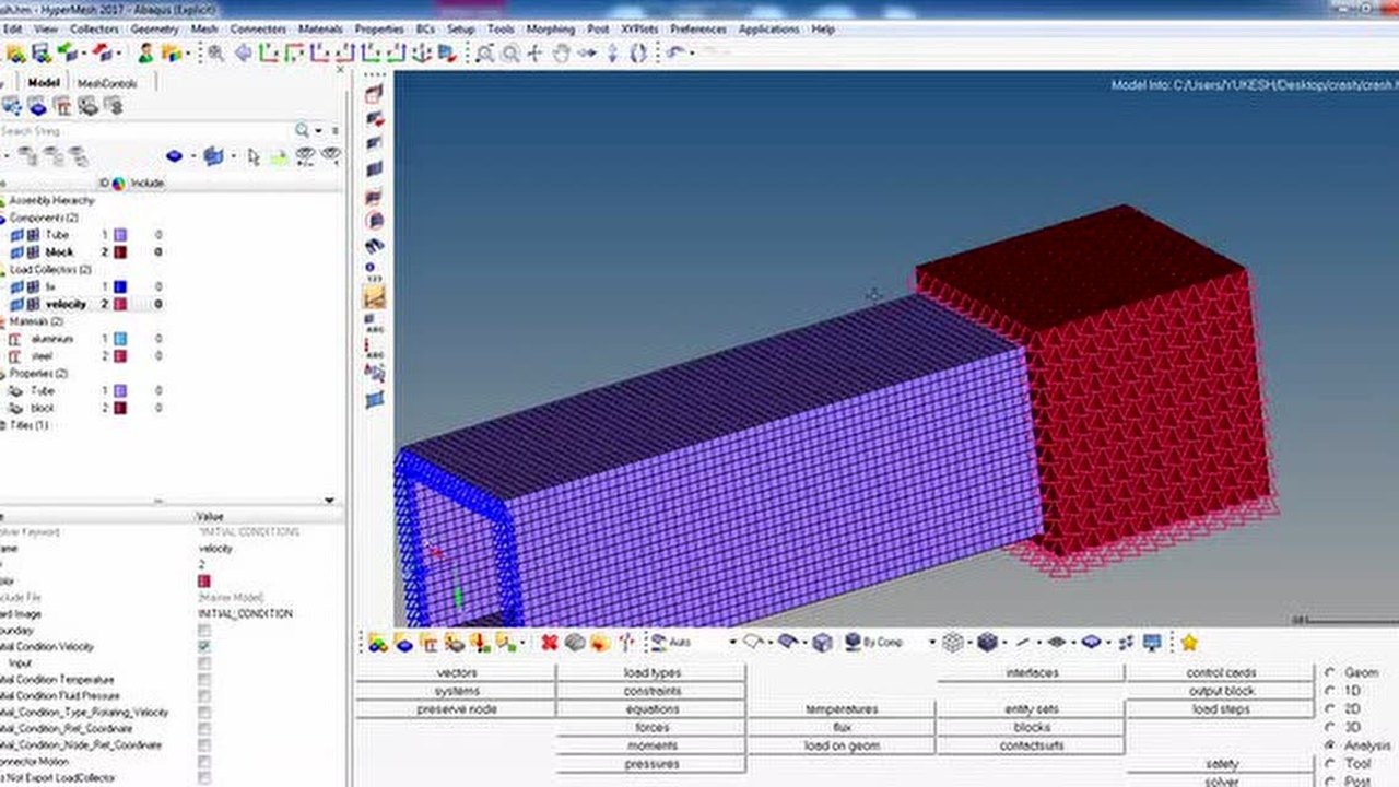 4、hypermesh+abaqus落锤冲击仿真_腾讯视频