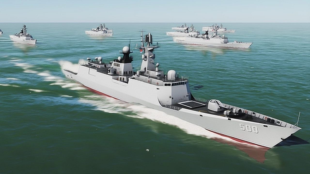 20艘054A护卫舰对战20艘佩里级护卫舰！谁更强？战争模拟_腾讯视频