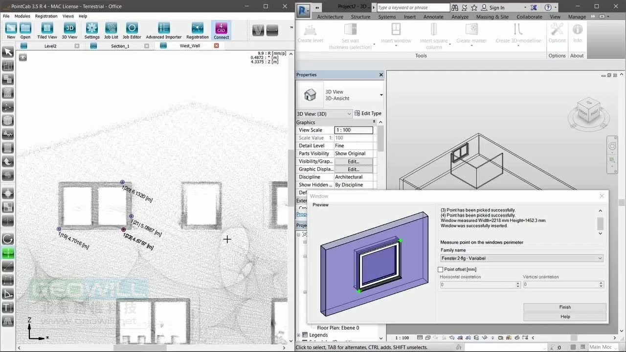 PointCab 点云 revit中 自动生成BIM模型_腾讯视频