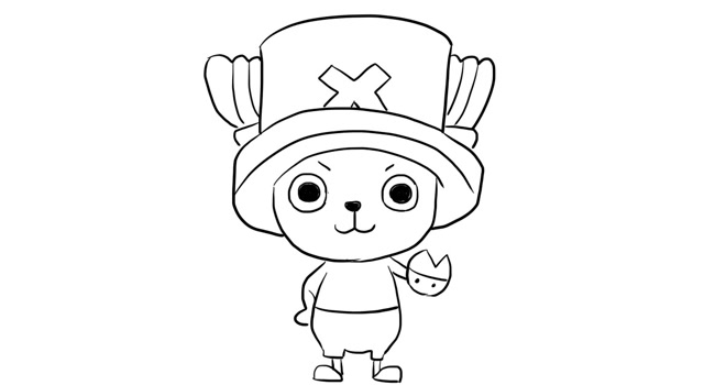 乔巴简笔画黑白 乔巴简笔画 大山谷图库