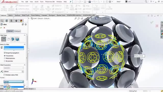 用SolidWorks画一个基于五边形十二面体的吸盘球_腾讯视频