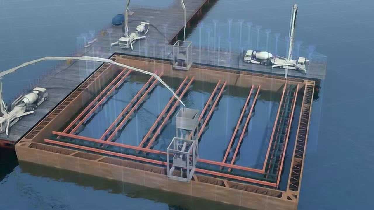 高清视频动画演示双壁钢围堰施工工法，建造师实务之桥梁下部基础_高清1080P在线观看平台_腾讯视频
