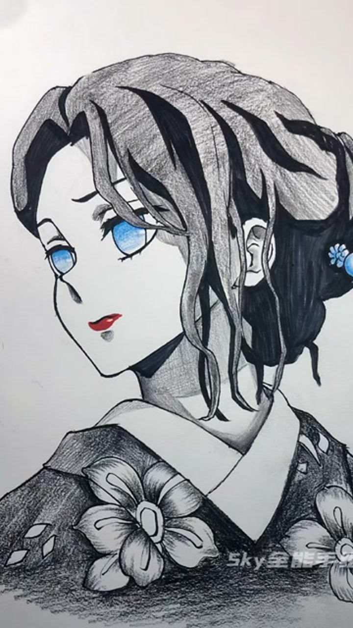 鬼灭之刃动漫人物珠世小姐绘画过程_高清1080P在线观看平台_腾讯视频