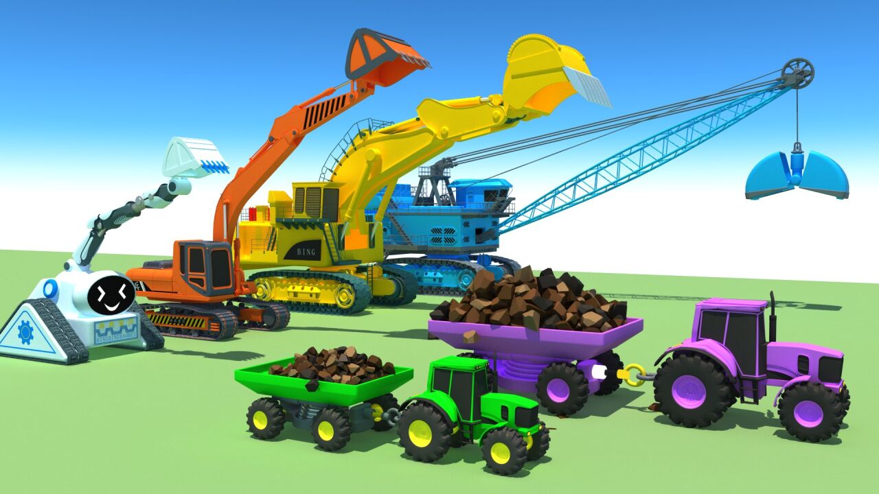 认识大中小、工程车玩具动画片、少儿挖掘机动画幼儿启蒙益智早教_高清1080P在线观看平台_腾讯视频
