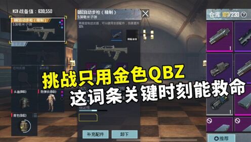 挑战只用金色QBZ，不愧是金枪，这词条关键时刻能救命！_高清1080P在线观看平台_腾讯视频