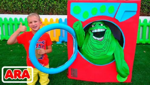 《益智儿童动画》第173集：小男孩有一个神奇的洗衣机，没想到橡皮泥扔进去竟然变成了大怪物_高清1080P在线观看平台_腾讯视频