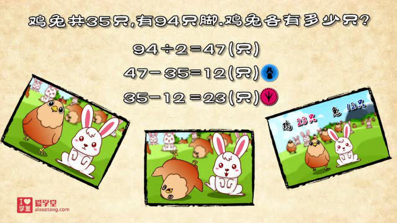 爱学堂微课丨小学数学：鸡兔同笼之抬腿法_高清1080P在线观看平台_腾讯视频