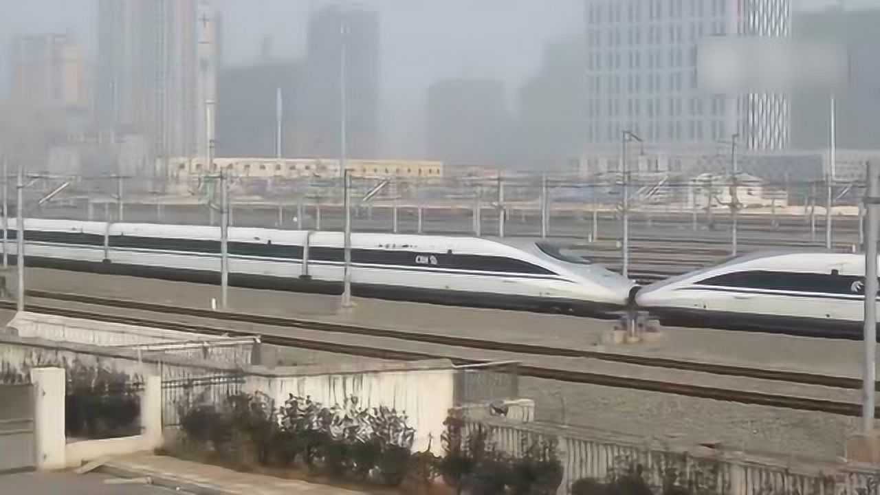 南昌西站CRH380A型高速动车组重联出站，16编组霸气加速_腾讯视频