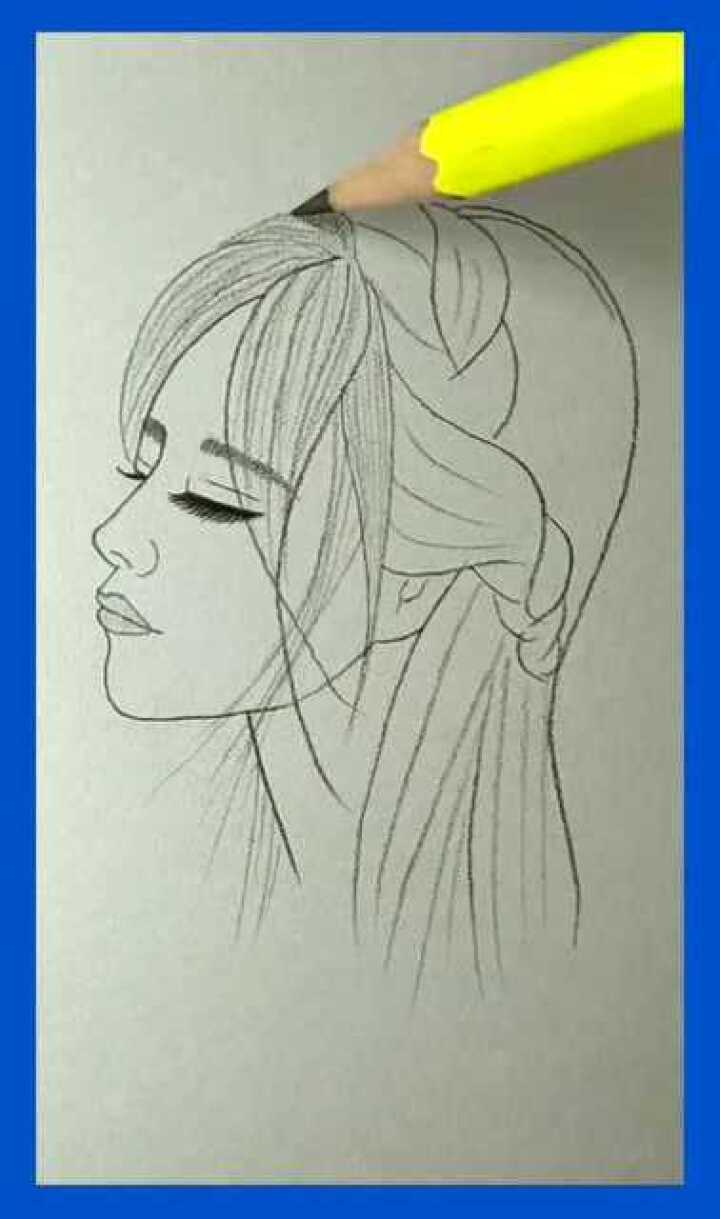 铅笔素描侧脸侧脸素描侧脸素描简单大山谷图库