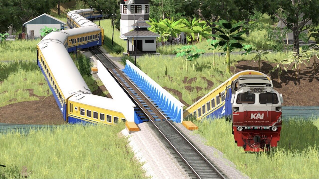 模拟火车：列车驾驶员不走寻常路，它转弯从铁路桥下穿河而过_高清1080P在线观看平台_腾讯视频