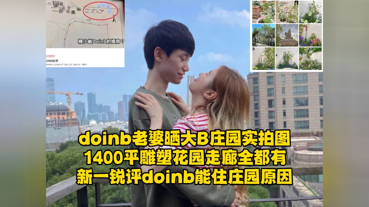 Doinb老婆晒大B庄园实拍图，1400平雕塑花园走廊都有_腾讯视频}