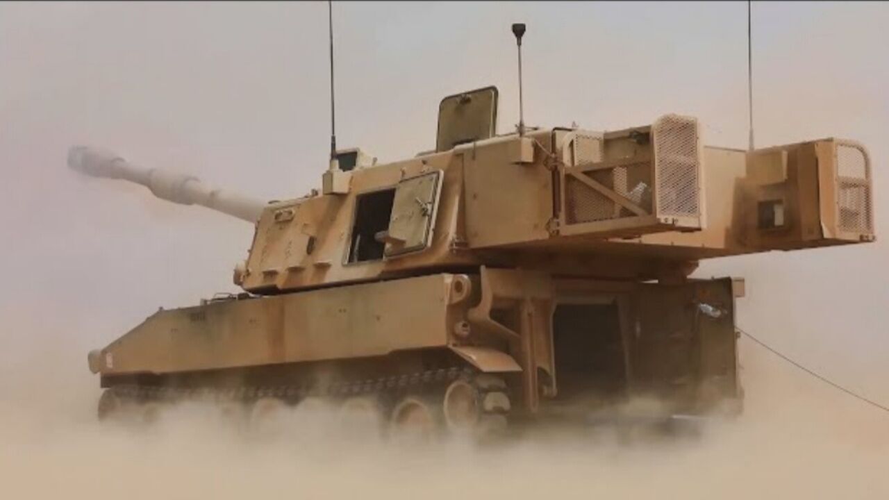 榴弹炮完美杰作：美国M109A6“帕拉丁”自行榴弹炮！_腾讯视频