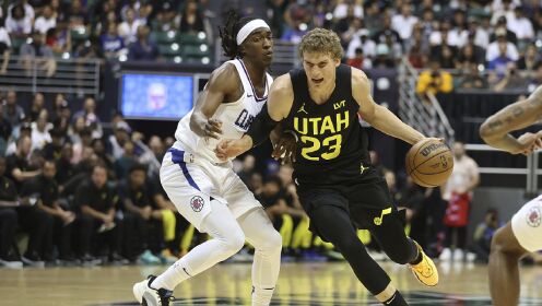 洛杉矶快船_NBA季前赛：爵士101-96快船_爵士vs快船第1节纯享马尔卡宁丝滑突破上篮_高清1080P在线观看平台_腾讯视频