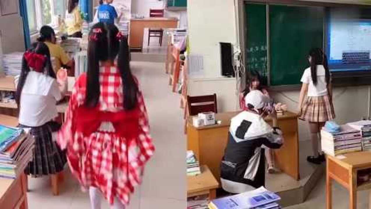 白丝萝莉小姐姐，教室里跳舞，网友：粉擦板直接丢过去_高清1080P在线观看平台_腾讯视频