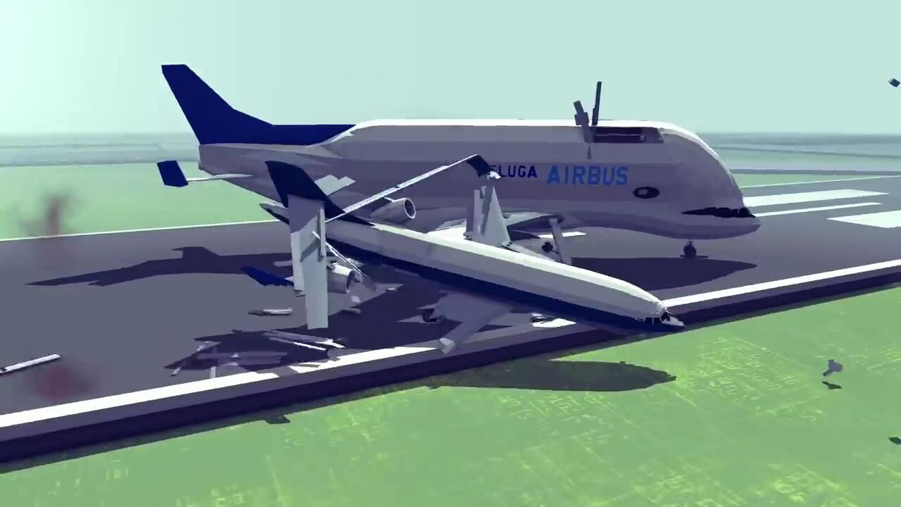 【Besiege围攻】大型飞机事故，在飞机场起火发生爆炸_腾讯视频