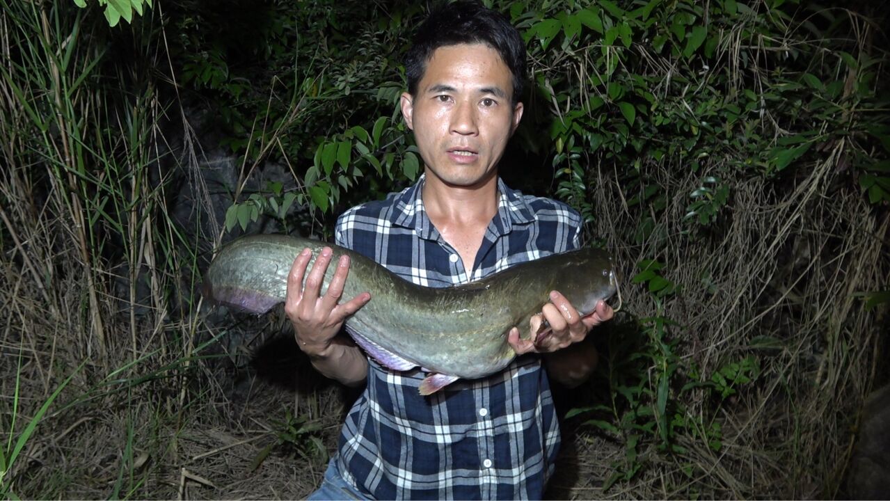 刀妹鱼钩挂十几条蚯蚓钓鱼，果然能上巨货，小莫兴奋得抱起来拍照_腾讯视频