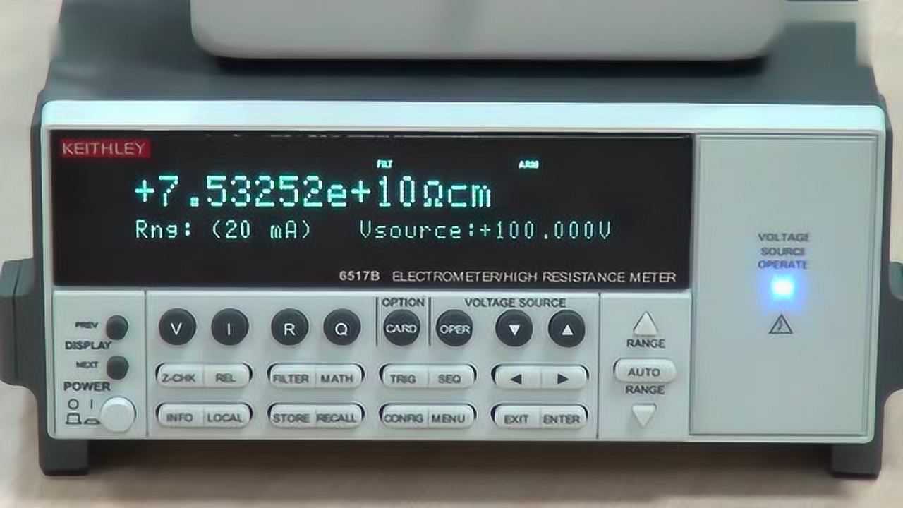 吉时利静电计6517B高阻测试_腾讯视频