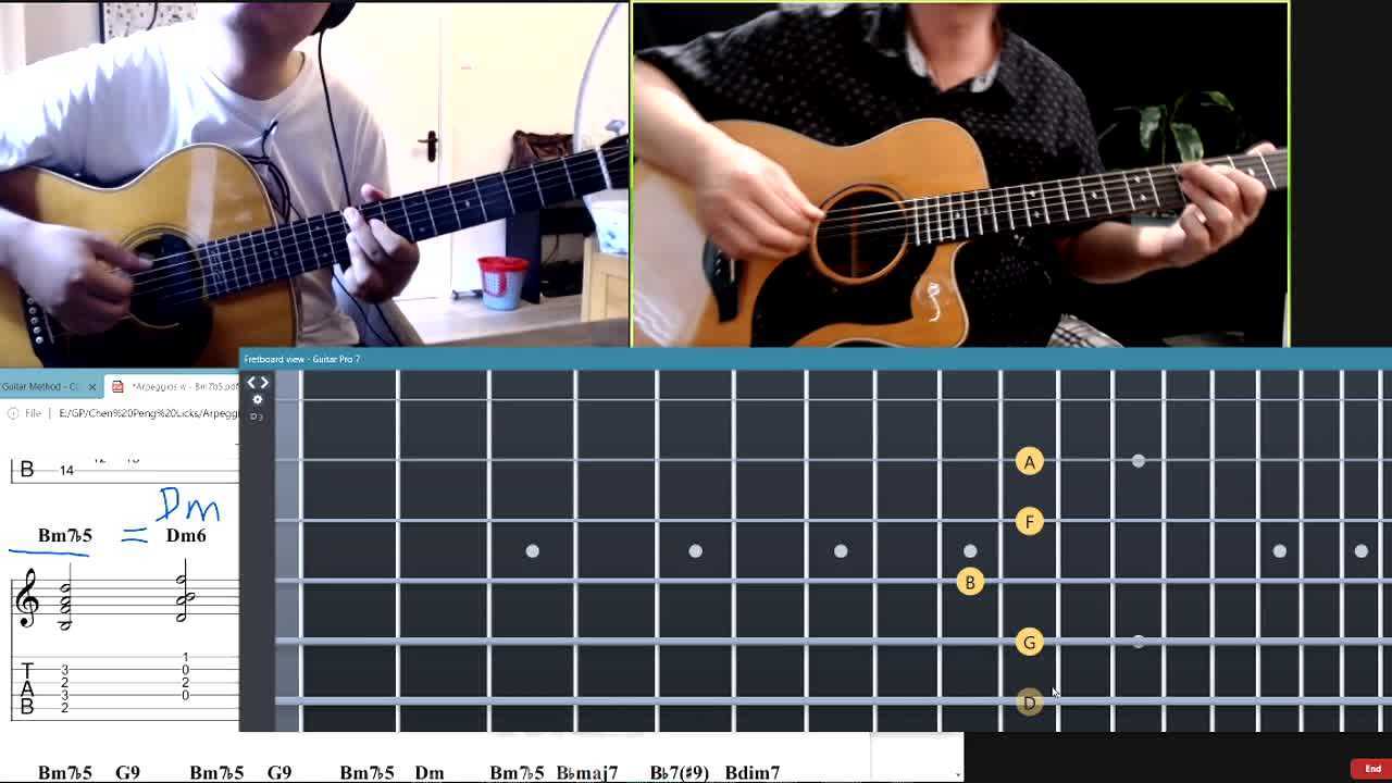 吉他教学分享《半减和旋Bm7(b5)的琶音和即兴演奏应用》陈鹏主讲《夜晚的旋律》第146期_腾讯视频