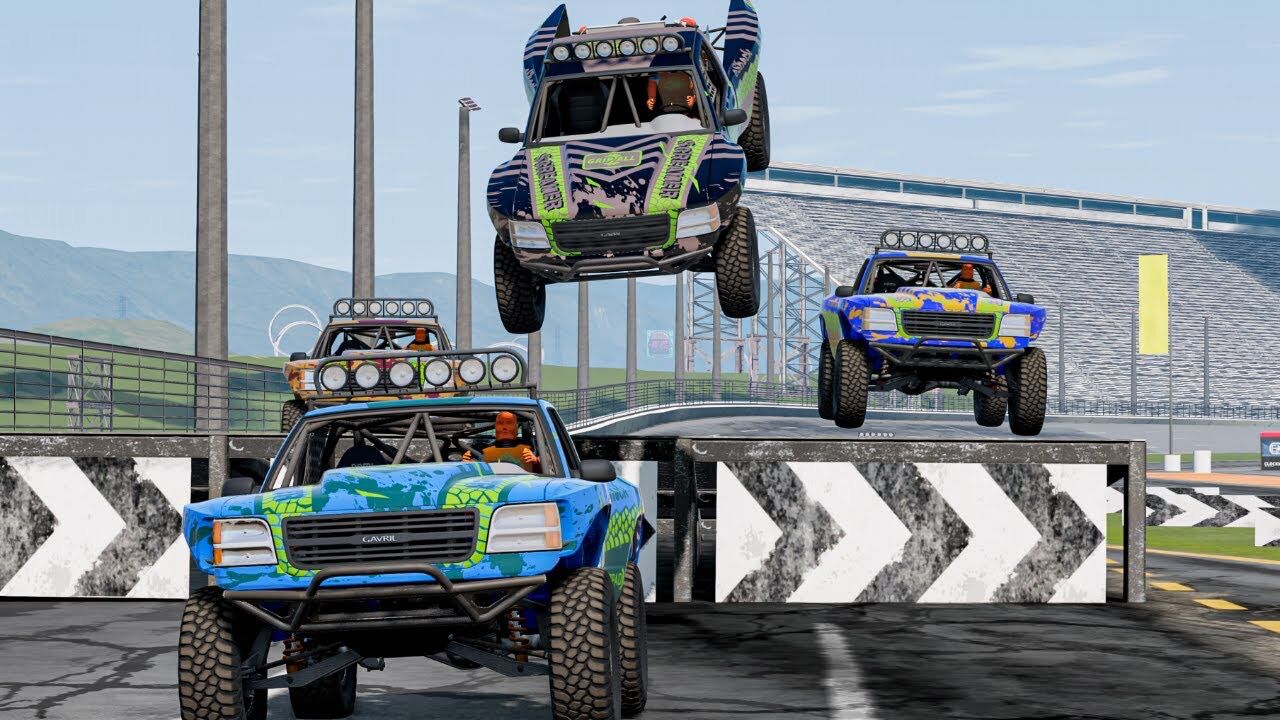 【BeamNG】赛车运动超级卡车在体育场大放异彩_高清1080P在线观看平台_腾讯视频