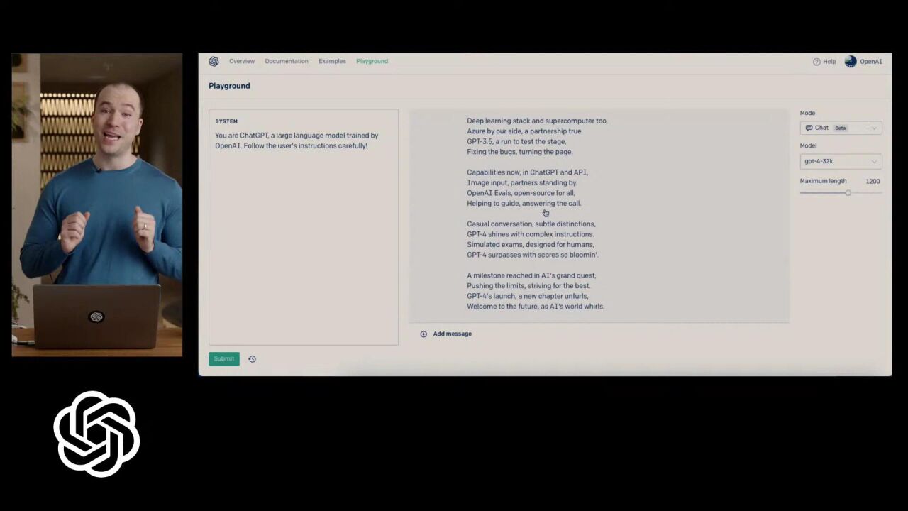 OpenAI全新模型GPT-4开发者演示直播_高清1080P在线观看平台_腾讯视频