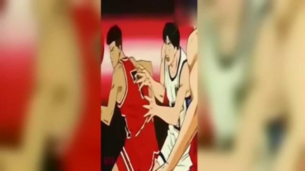 灌篮高手：湘北VS陵南!樱木花道挑战仙道,禁区跳投得分!_腾讯视频