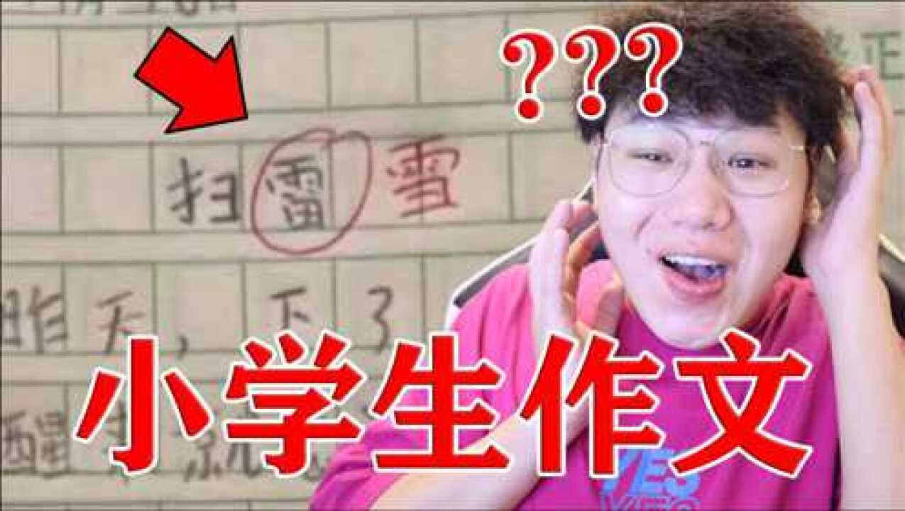 【沙雕作文】挑战小学生奇葩作文！ 腾讯视频