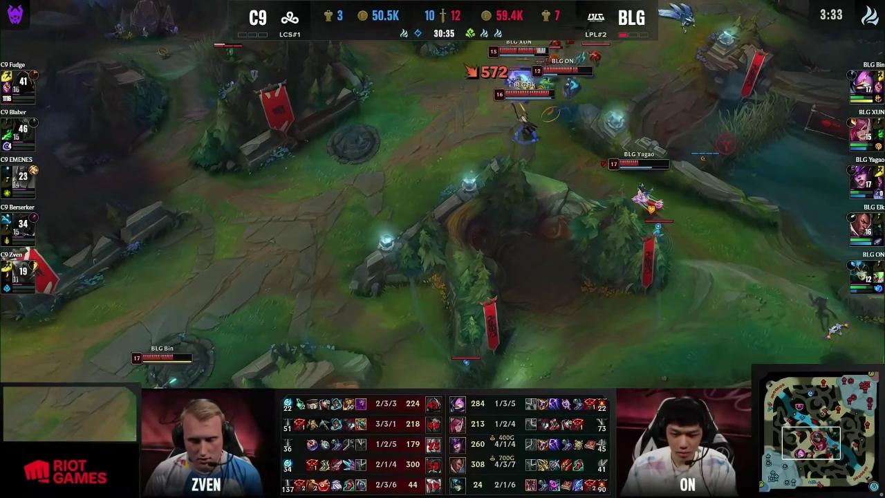 2023淘汰赛：BLG vs C9 第二局 Xun抢关键大龙/Elk四杀卢锡安，BLG再下一城_腾讯新闻