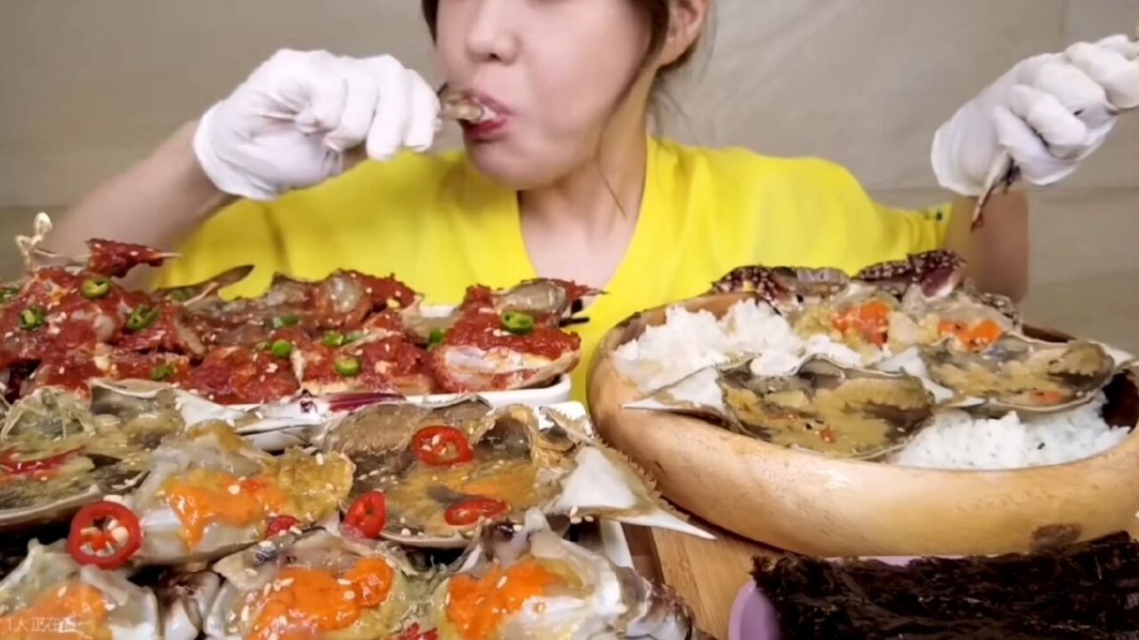 【Suhyang】吃播酱蟹&酱虾双拼&米饭_腾讯视频