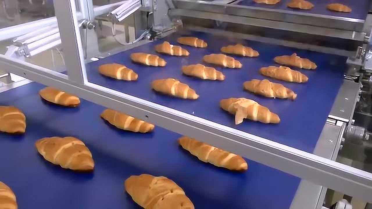面包生产加工流水线，从揉面到面包成型到包装一条龙操作_高清1080P在线观看平台_腾讯视频