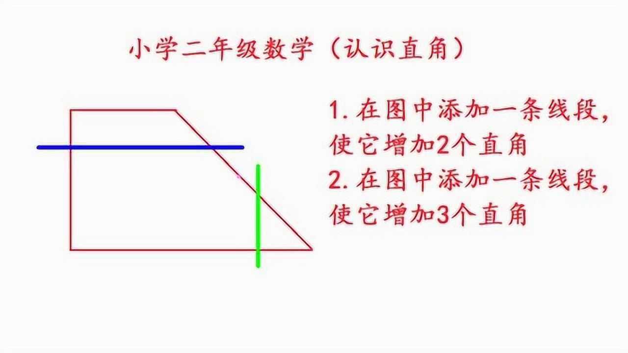 小学二年级数学，在图中添一条线段，使它增加3个直角，该如何画高清1080p在线观看平台腾讯视频