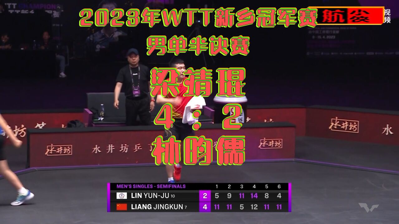 2023年WTT新乡冠军赛_男子单打半决赛：林昀儒2-4梁靖崑_腾讯视频