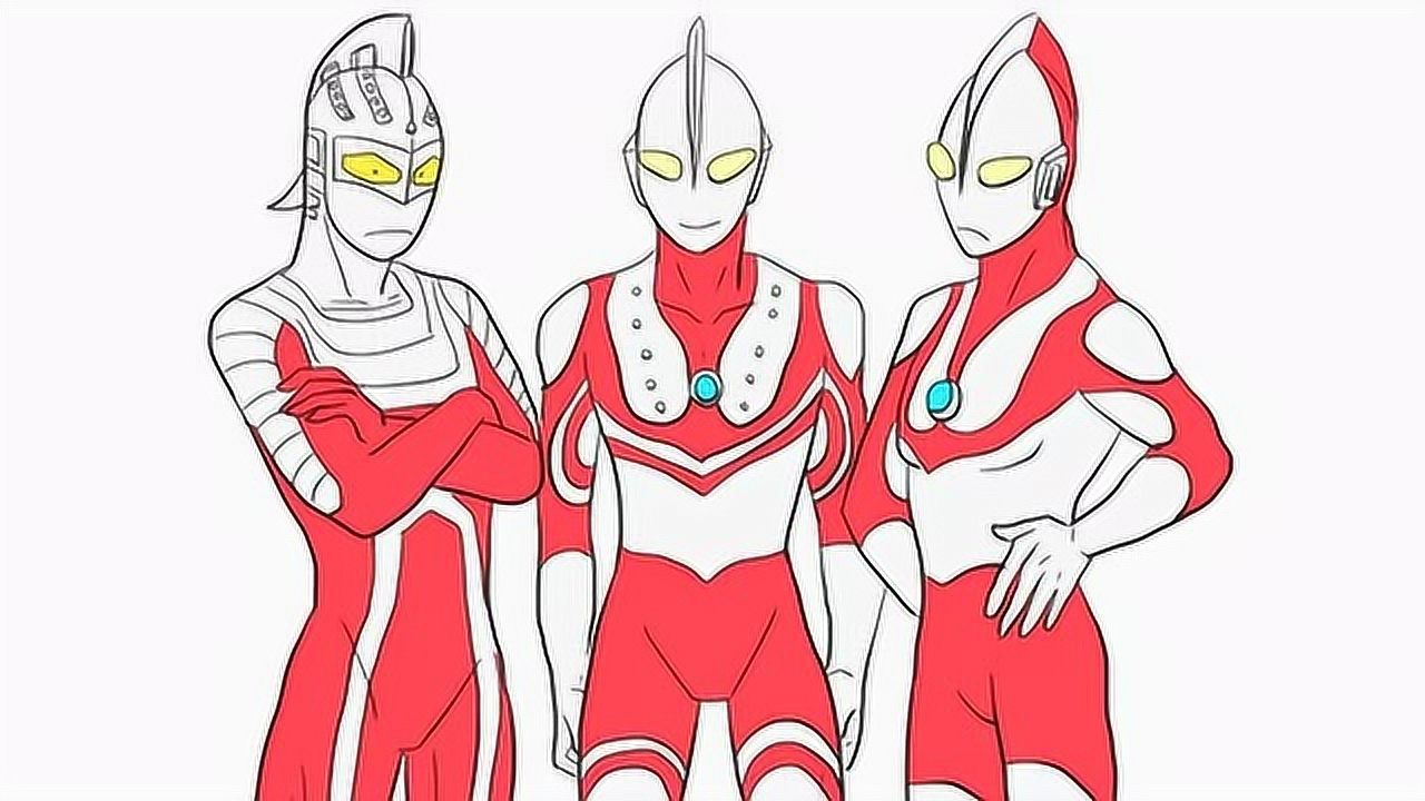 赛文奥特曼 初代奥特曼 杰克奥特曼三人组合儿童卡通简笔画_腾讯视频