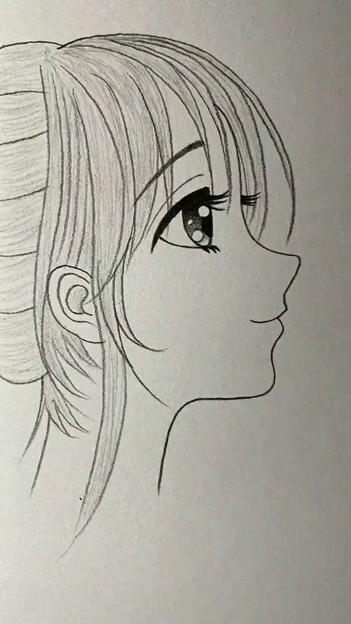 动漫侧脸人物画初学者大山谷图库