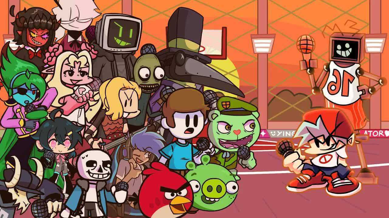 FNF周五夜放克游戏全明星大乱斗14！最全新人物mod合集！肯定有你没见过的！_高清1080P在线观看平台_腾讯视频