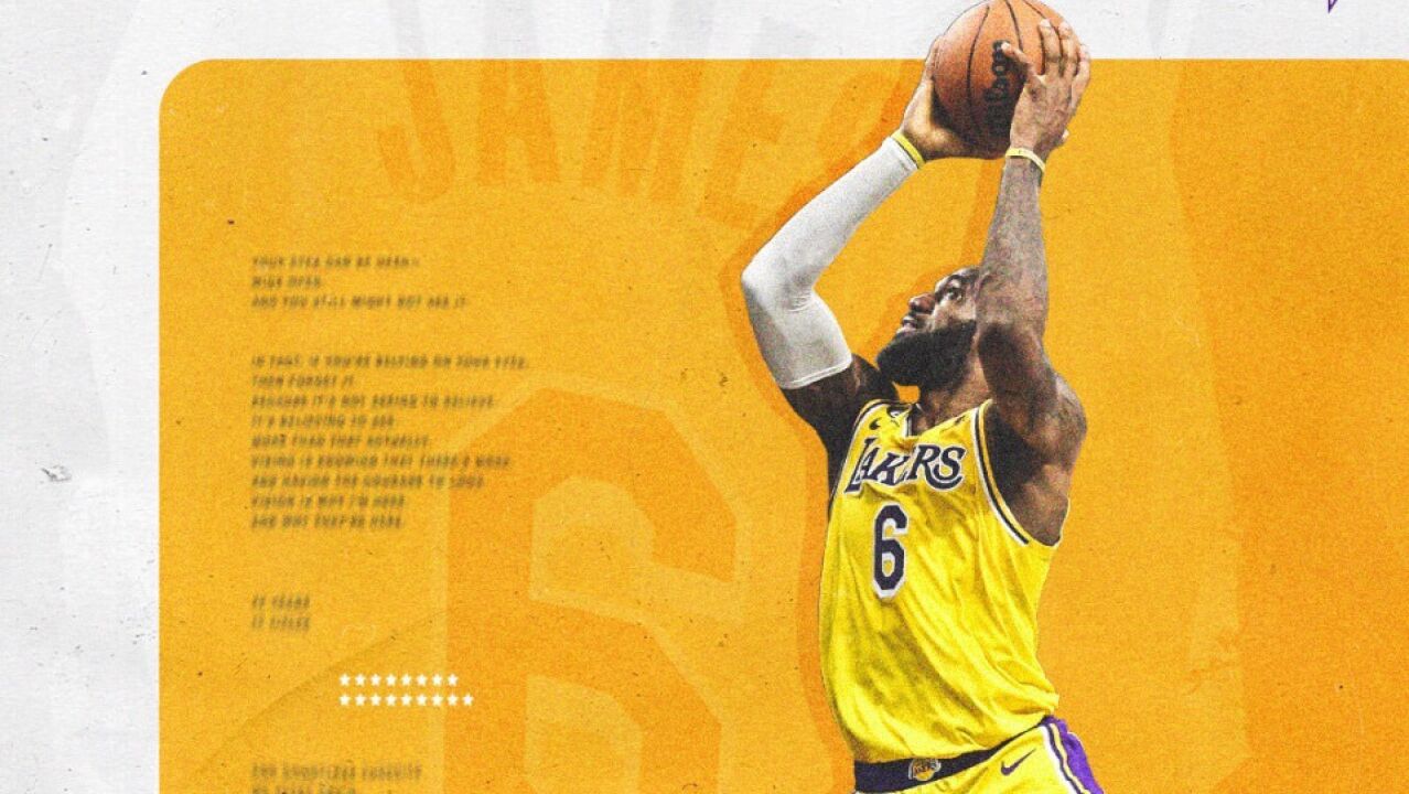 詹姆斯季后赛篮板升到历史第五！NBA和湖人官方晒照祝贺！包揽8项季后赛历史第一太强_高清1080P在线观看平台_腾讯视频