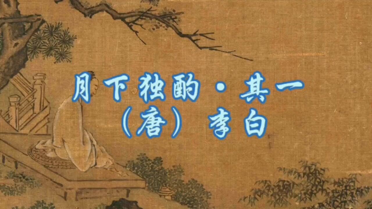 《月下独酌·其一》 —唐代·李白腾讯视频