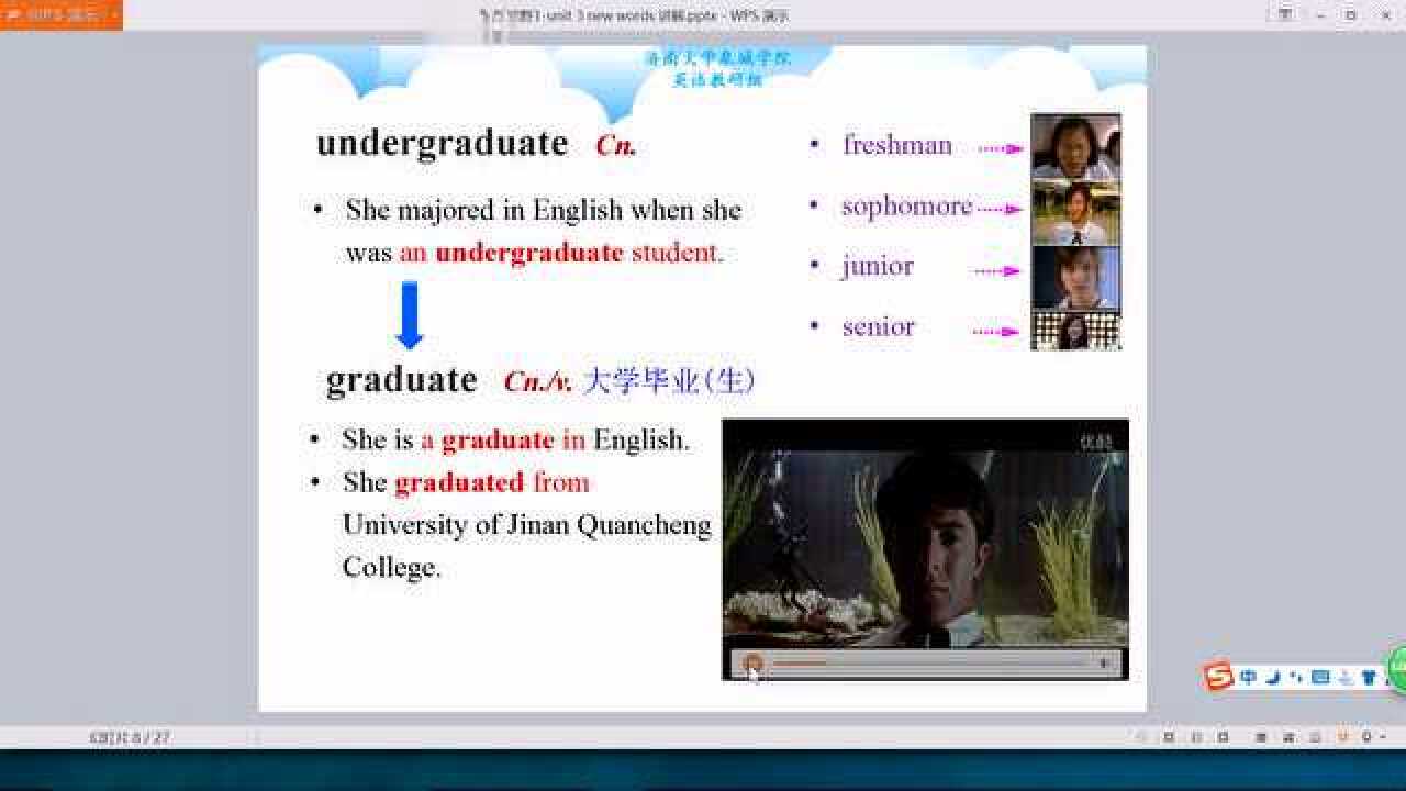新视野大学英语（第三版）Book1-Unit3单词讲解_高清1080P在线观看平台_腾讯视频