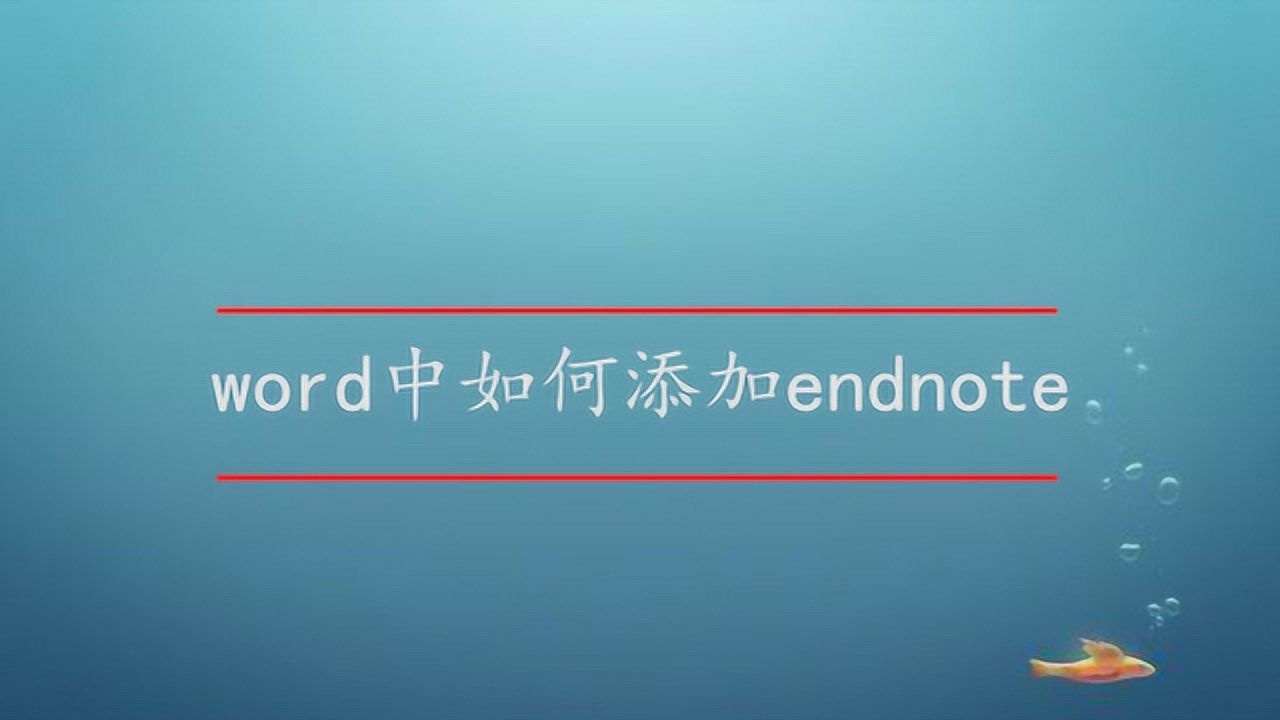 word中如何添加endnote_腾讯视频