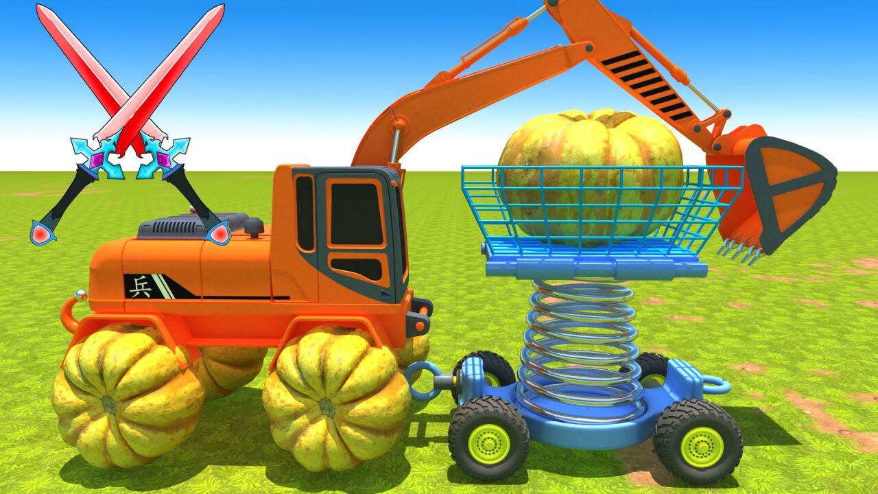 挖机南瓜车轮、工程车玩具动画片、少儿挖掘机动画、幼儿启蒙益智_高清1080P在线观看平台_腾讯视频