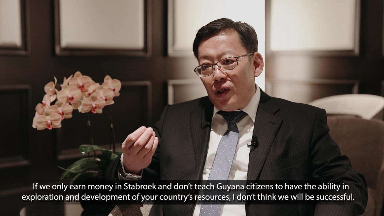 海油国际总裁田立新出席圭亚那Payara项目FPSO命名仪式并接受采访_高清1080P在线观看平台_腾讯视频