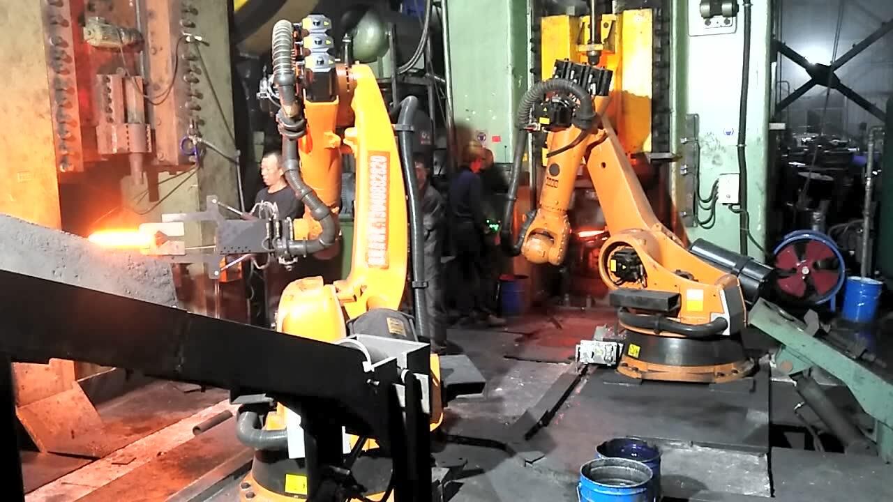 东莞德域自动化锻压机械手法兰锻造机器人扩孔机机器人_高清1080P在线观看平台_腾讯视频