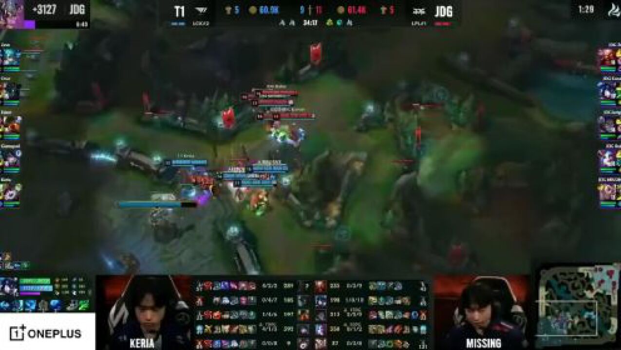 JDGvsT1隔着屏幕都能感受到韩文流解说的痛：惨叫不断，最后齐喊GG！今晚BLGvsGEN胜者对战T1，输家淘汰。_高清1080P在线观看 ...