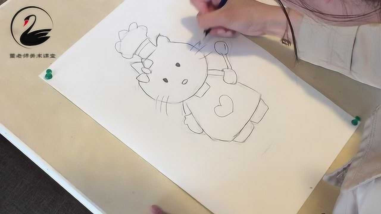 董老师简笔画课堂：好看还简单的KT猫简笔画，几分钟就可以搞定！_高清1080P在线观看平台_腾讯视频