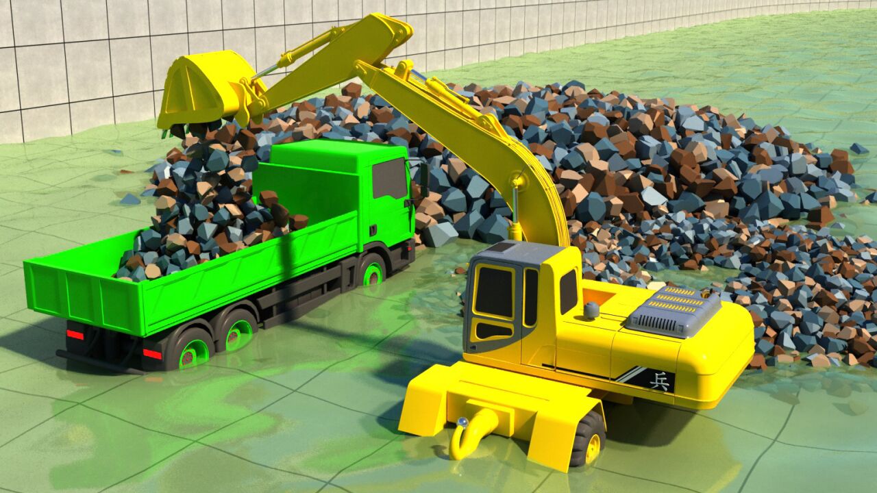 抓铲挖掘机、工程车玩具动画片幼儿启蒙益智早教少儿汽车玩具动画_高清1080P在线观看平台_腾讯视频