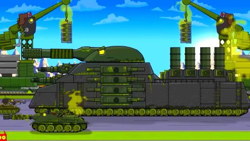 坦克吃鸡大作战：超级坦克kv99军团竟然被怪物坦克打成烂铁，这个坦克实力实在是太强大了！你们赶快逃命吧_动漫_高清完整版视频在线观看_腾讯视频