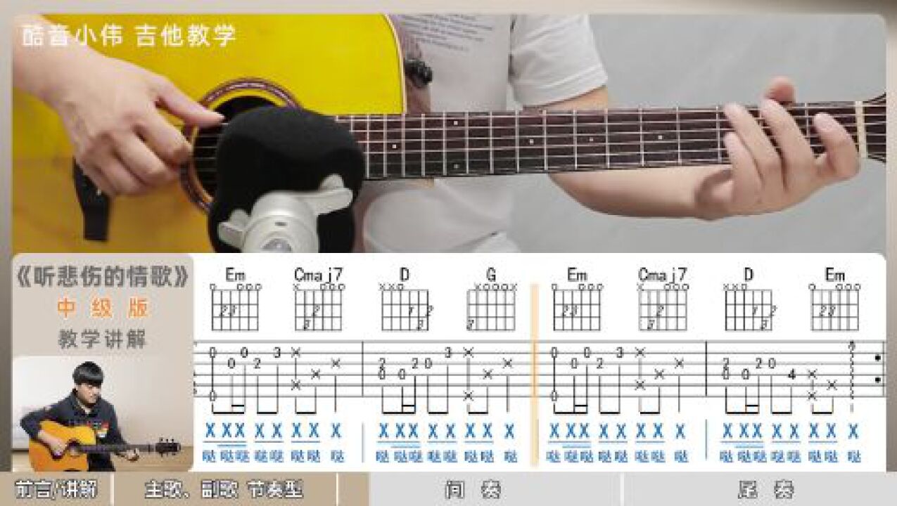 《听悲伤的情歌》免费谱初级进阶中级版演示教学苏星婕腾讯视频