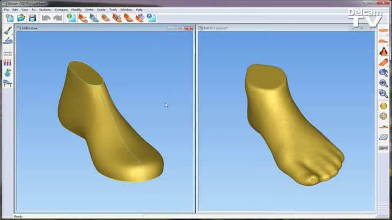 脚型测量 3D脚模到鞋楦 达尔康鞋楦软件 Compare foot with Last - LastMaker_腾讯视频