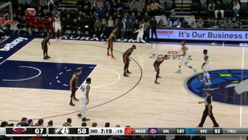 NBA全场集锦_NBA常规赛：热火101-105森林狼_透露着自信的气质爱德华兹借掩护直接干拔三分_高清1080P在线观看平台_腾讯视频